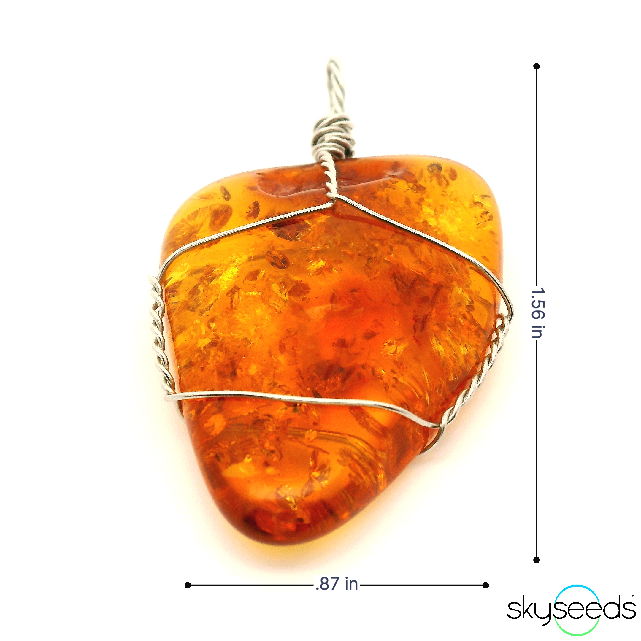 Amber - Stainless Steel Pendant – Skyseed Energy